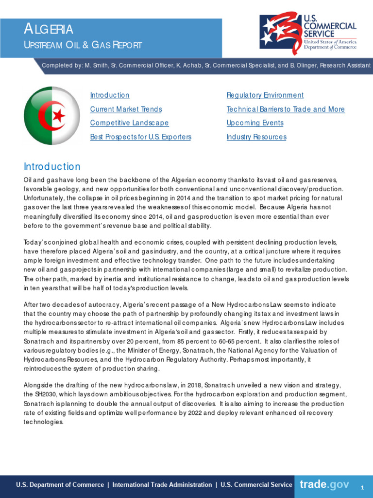 Algeria Upstream OG Report | PDF | Oil Well | Natural Gas