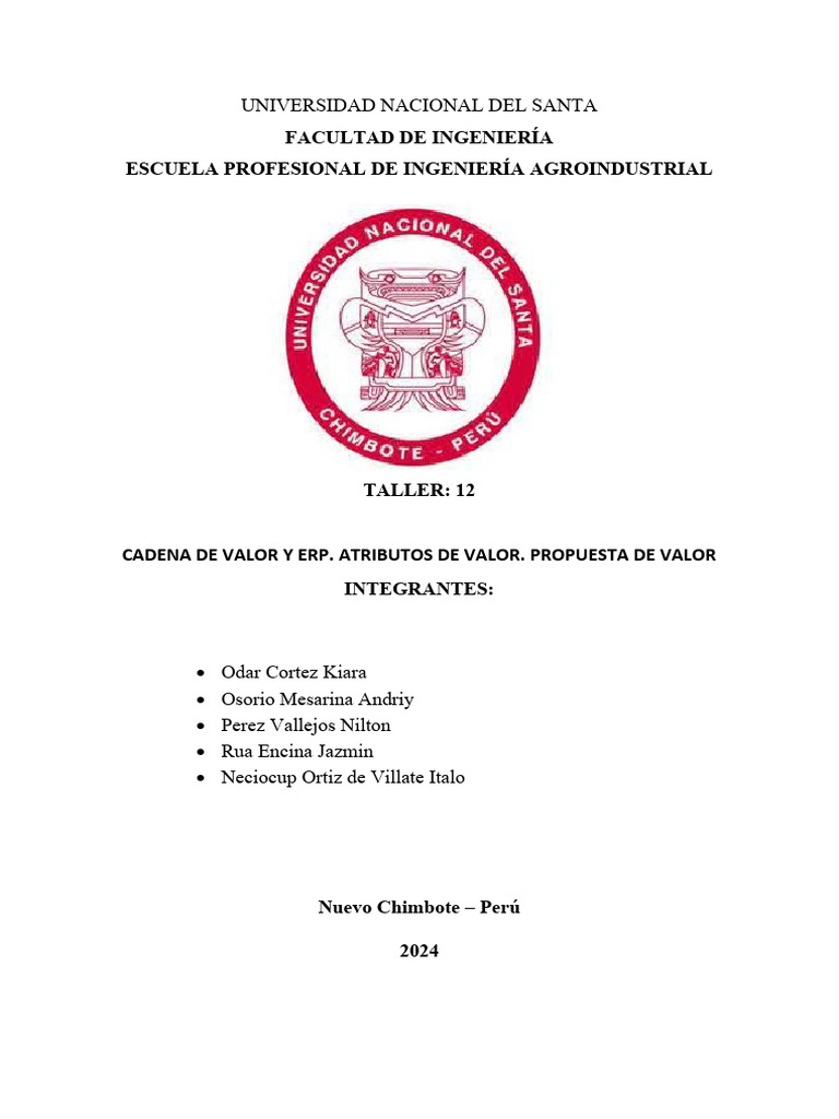 Cadena de Valor y Erp. Atributos de Valor. Propuesta de Valor | PDF ...
