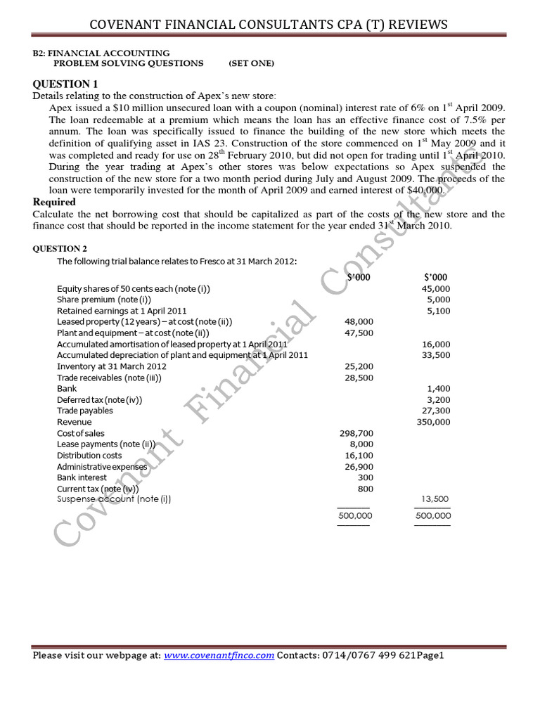 Financial Accounting Exam Prep | PDF | Equity (Finance) | Deferred Tax