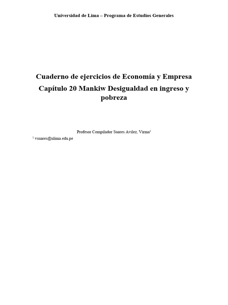Cuaderno de ejercicios Economía y Empresa - Capítulo 20 Desigualdad en ... Cuaderno de ejercicios Economía y Empresa - Capítulo 20 Desigualdad en ...