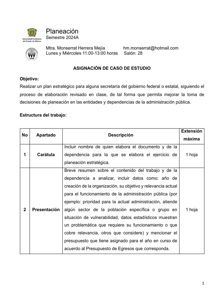 4 - Planeación - Caso de Estudio | PDF | Planificación
