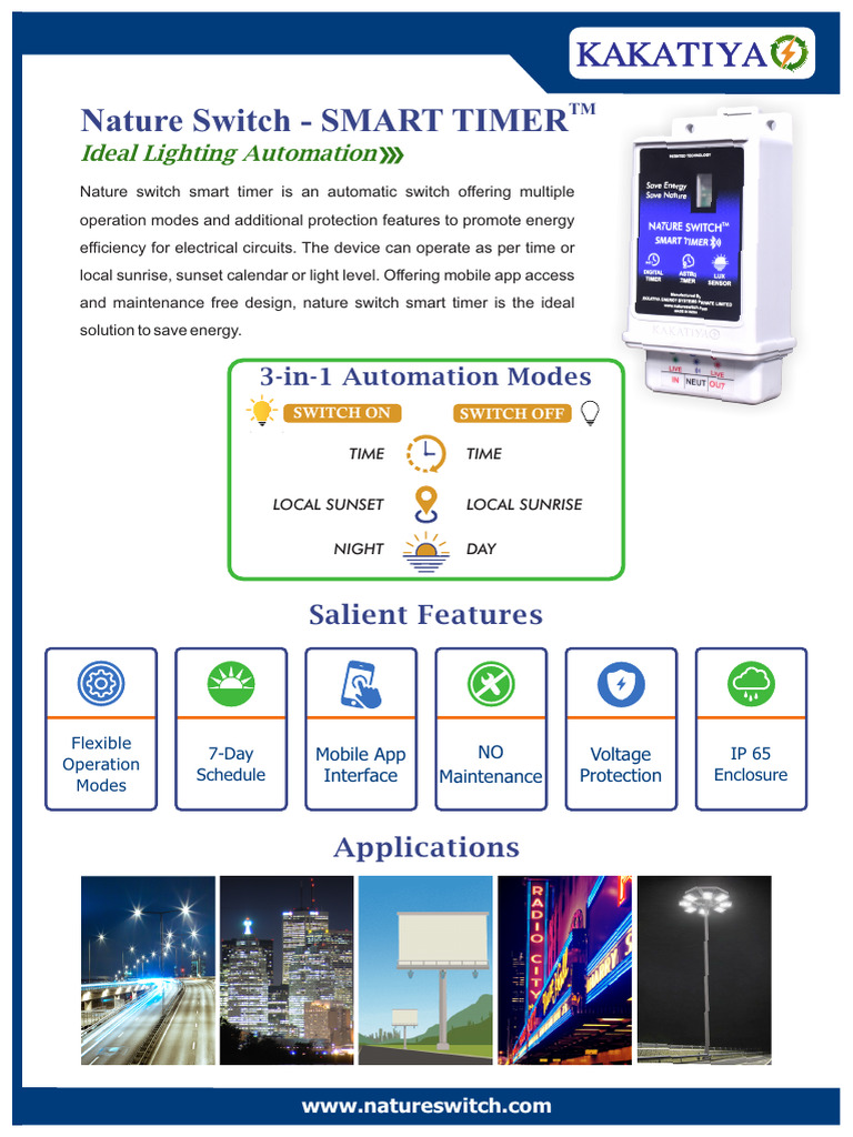 NS Smart Timer Brochure | PDF | Automation | Switch