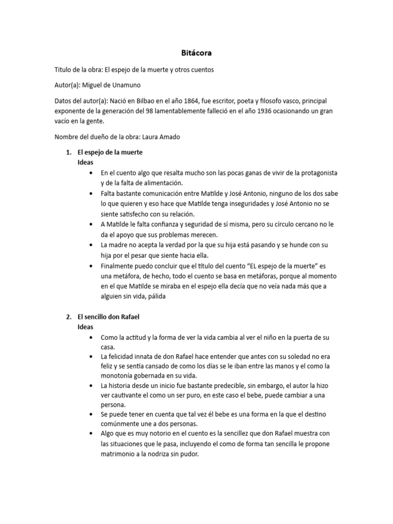 Bitacora 1 | PDF | Amor | Cuentos