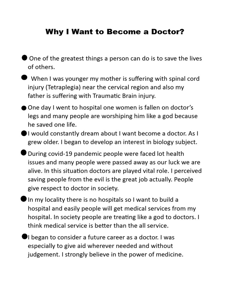 My Aspiration to Become a Doctor | PDF | Self-Improvement