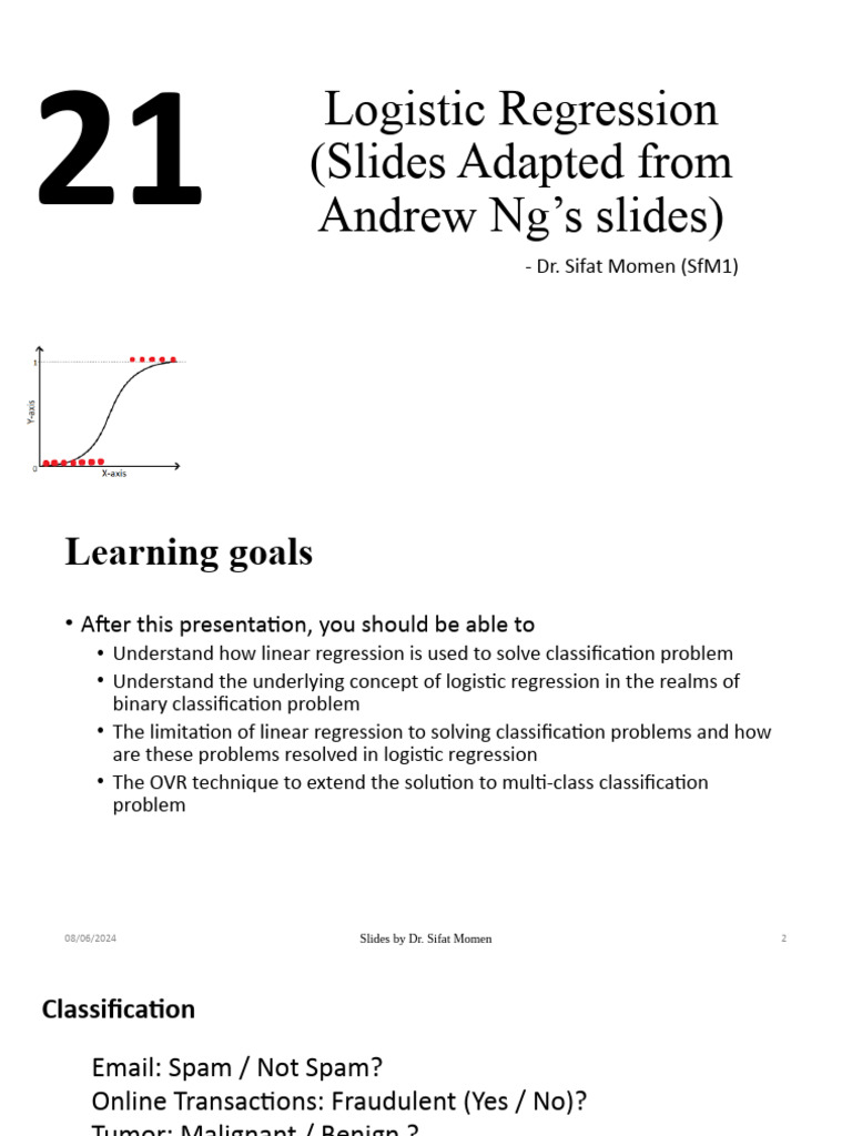 Lecture 21 - Logistic Regression | PDF | Statistical Classification ... Lecture 21 - Logistic Regression | PDF | Statistical Classification ...