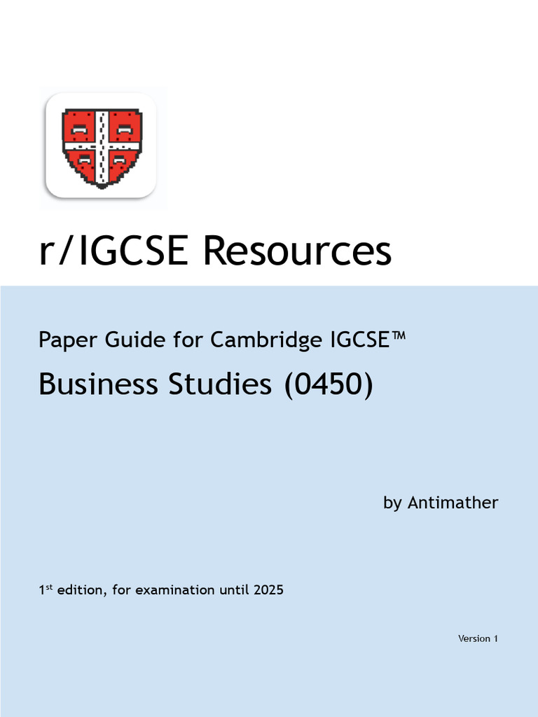 IGCSE Business Studies Exam Guide | PDF