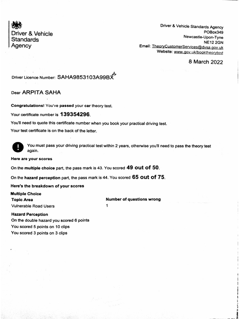 Driving Theory Test | PDF