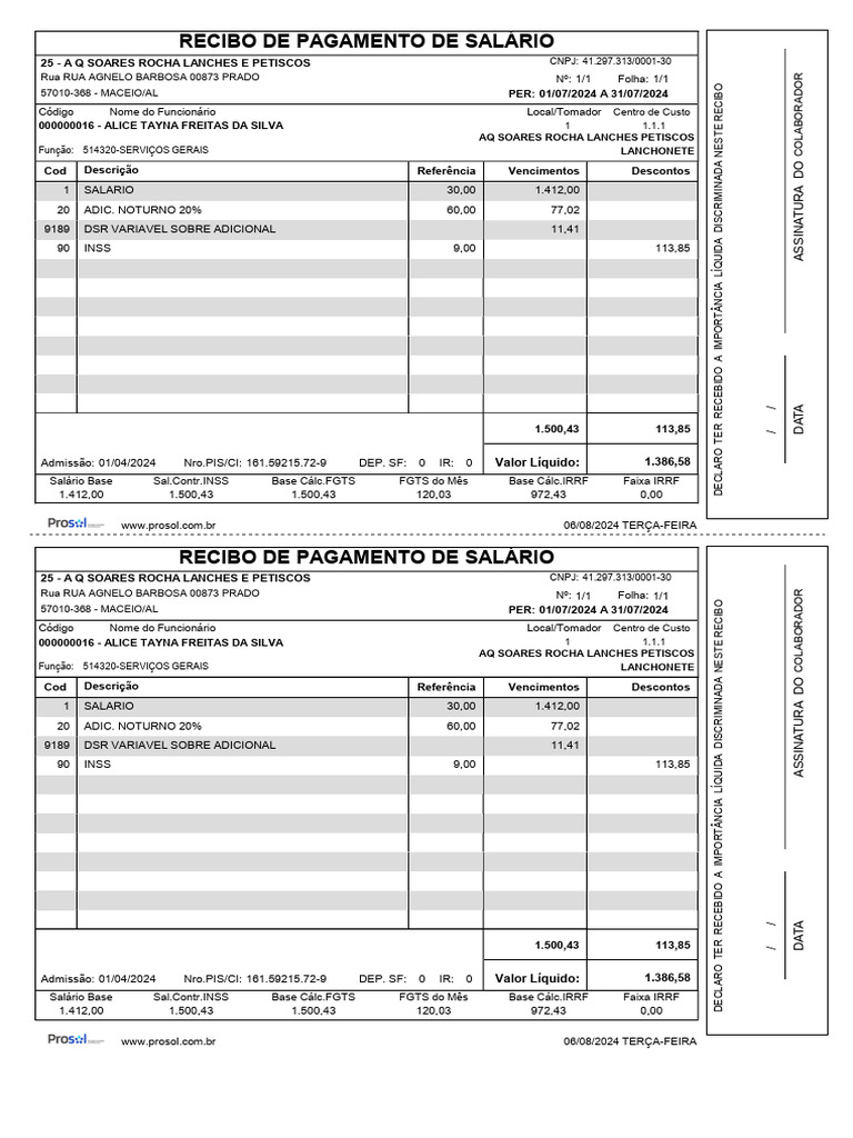 RECIBOS | PDF | Salário | Despesa