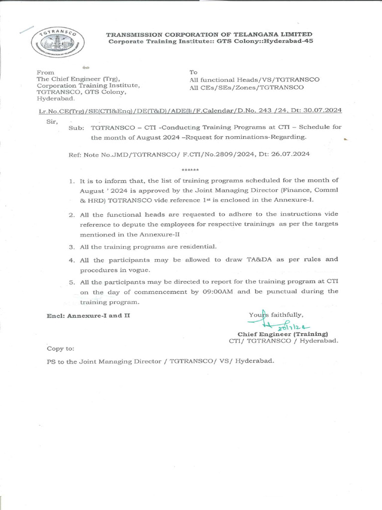 05 Training Calendar August 2024 | PDF