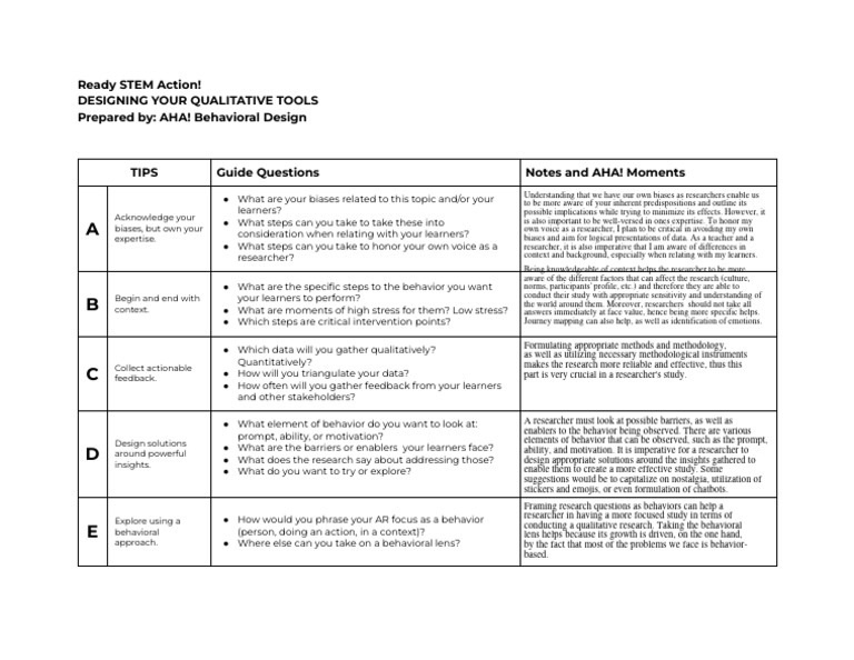 STEM Collab Action Research - Qualitative Tool | PDF | Methodology | Learning