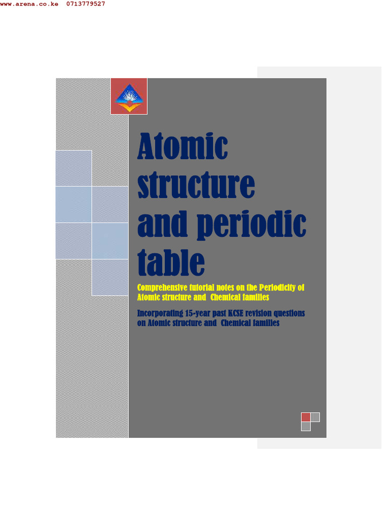 Atomic Structure & Periodicity Guide | PDF | Ion | Chemical Elements