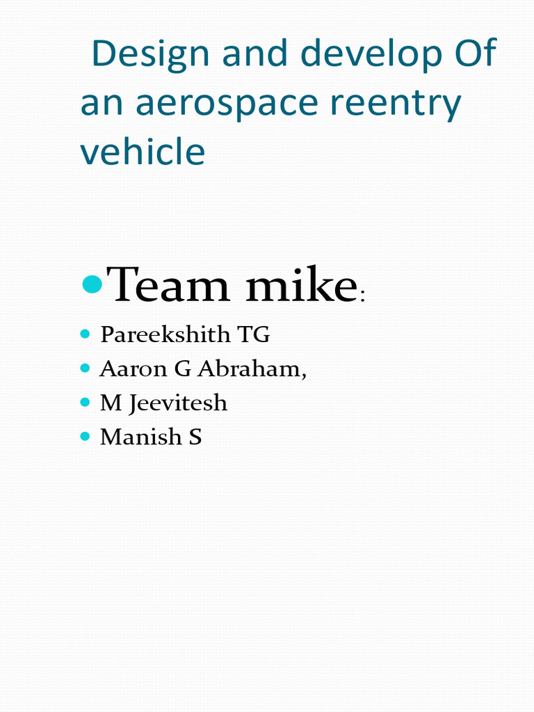 Overview of Reentry Vehicle Design | PDF | Atmospheric Entry | Space ...