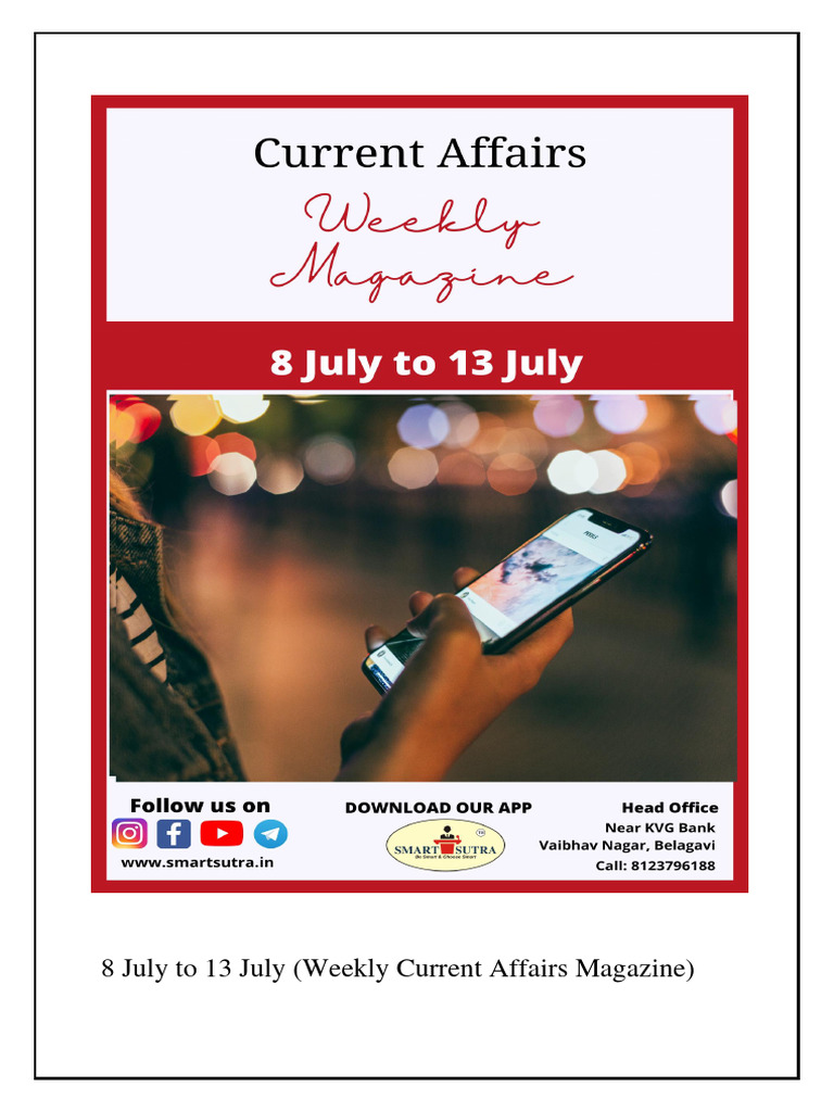Weekly Current Affairs: July 8-13, 2024 | PDF | Cost Of Living