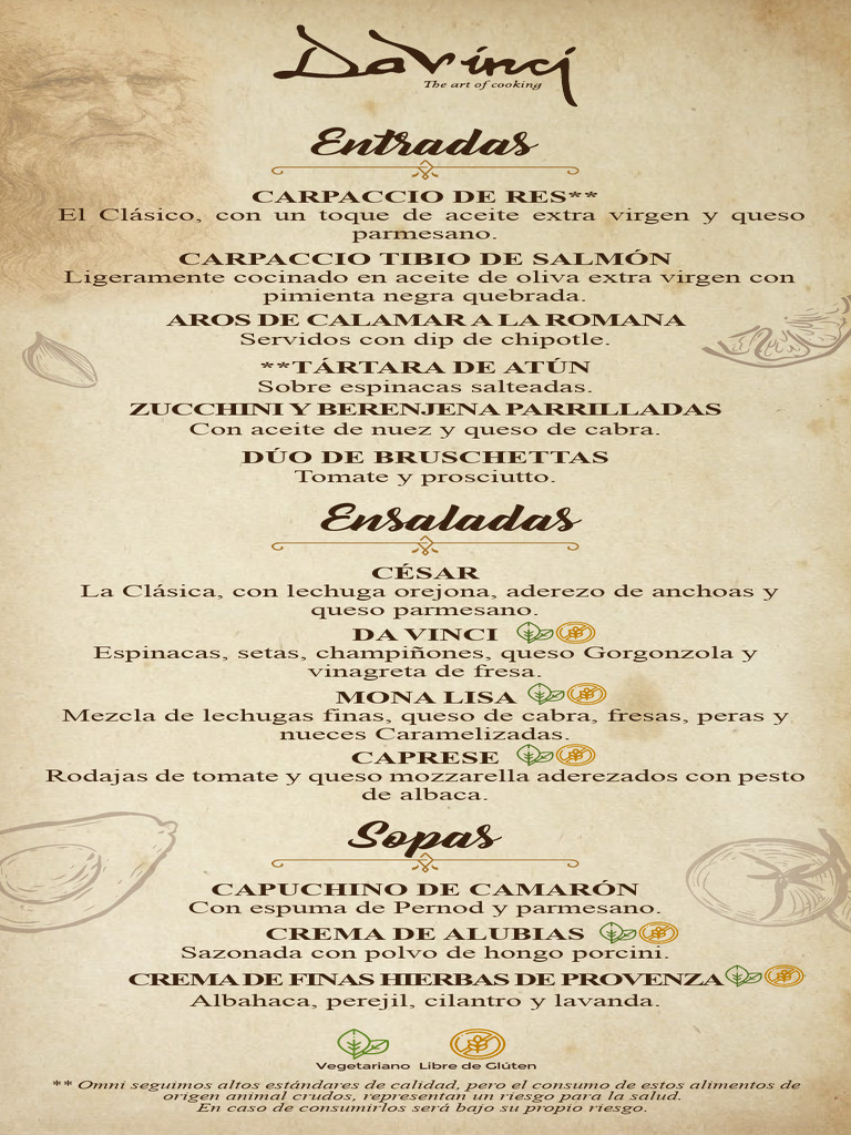 DaVinci Menu | PDF | Salsa | Queso