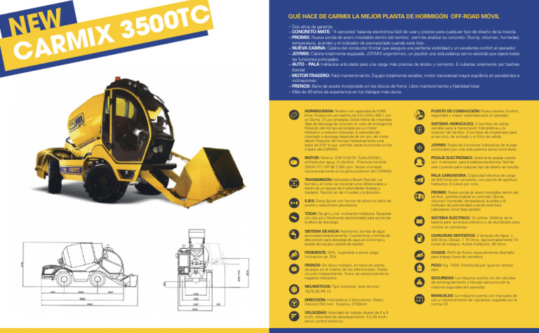 Carmix 3500TC | PDF | Hormigón | Agua