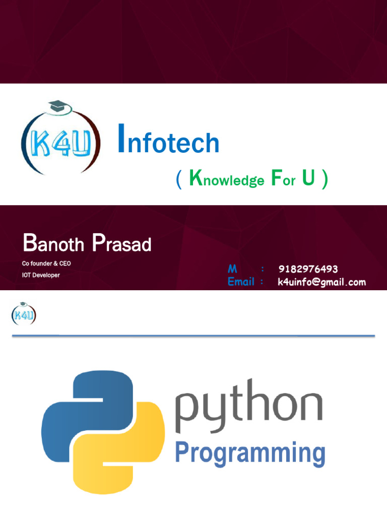 B Prasad - Basic Python Programming | PDF | Data Type | Python ...