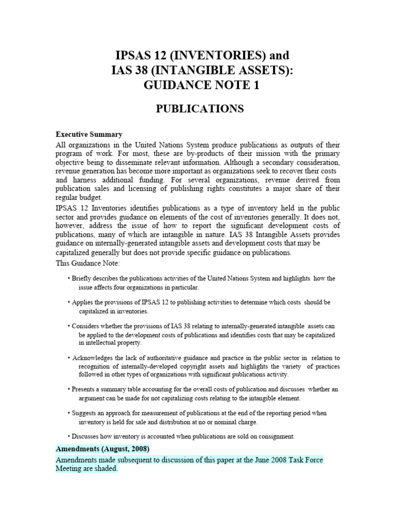 43.guidance On Publications IPSAS 12 and IAS 38 Guidance Note 1 | PDF ...