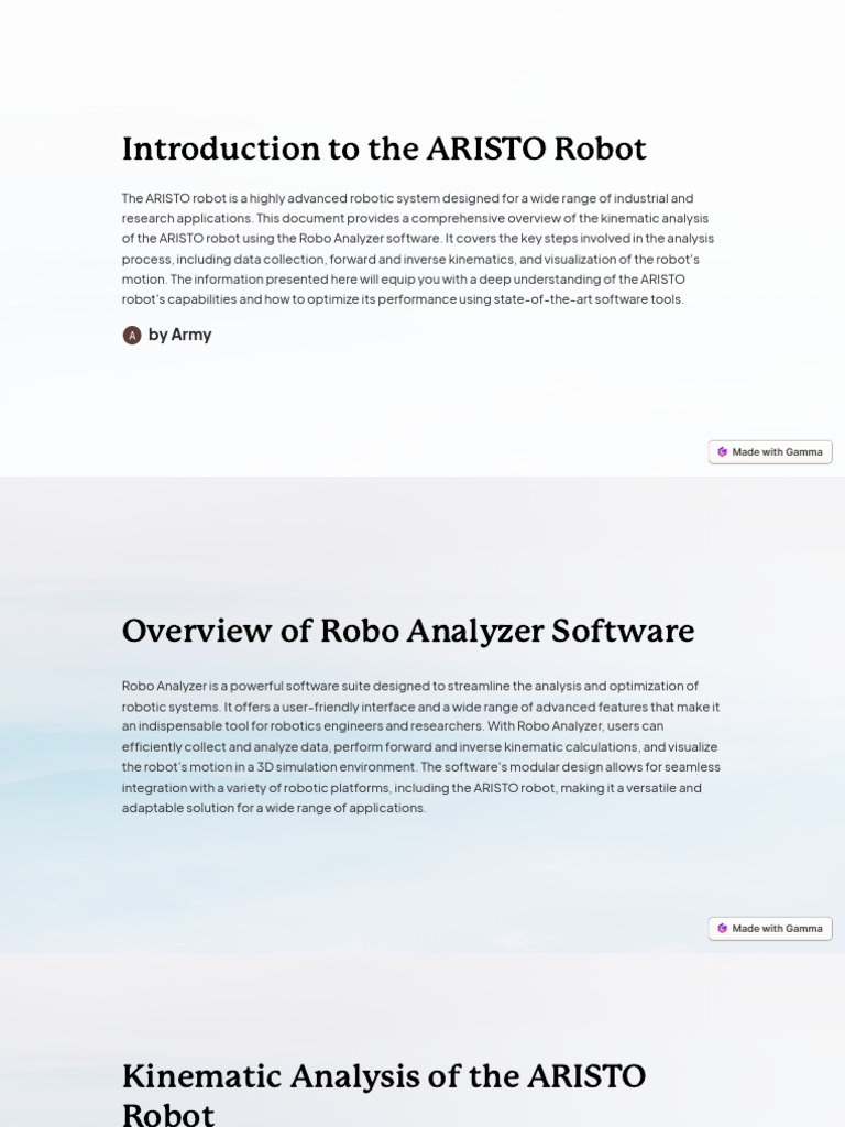 Introduction To The ARISTO Robot | PDF | Simulation | Robot