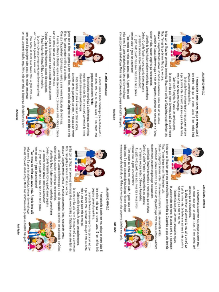 Ativ. Português 3° e 4° Família | PDF