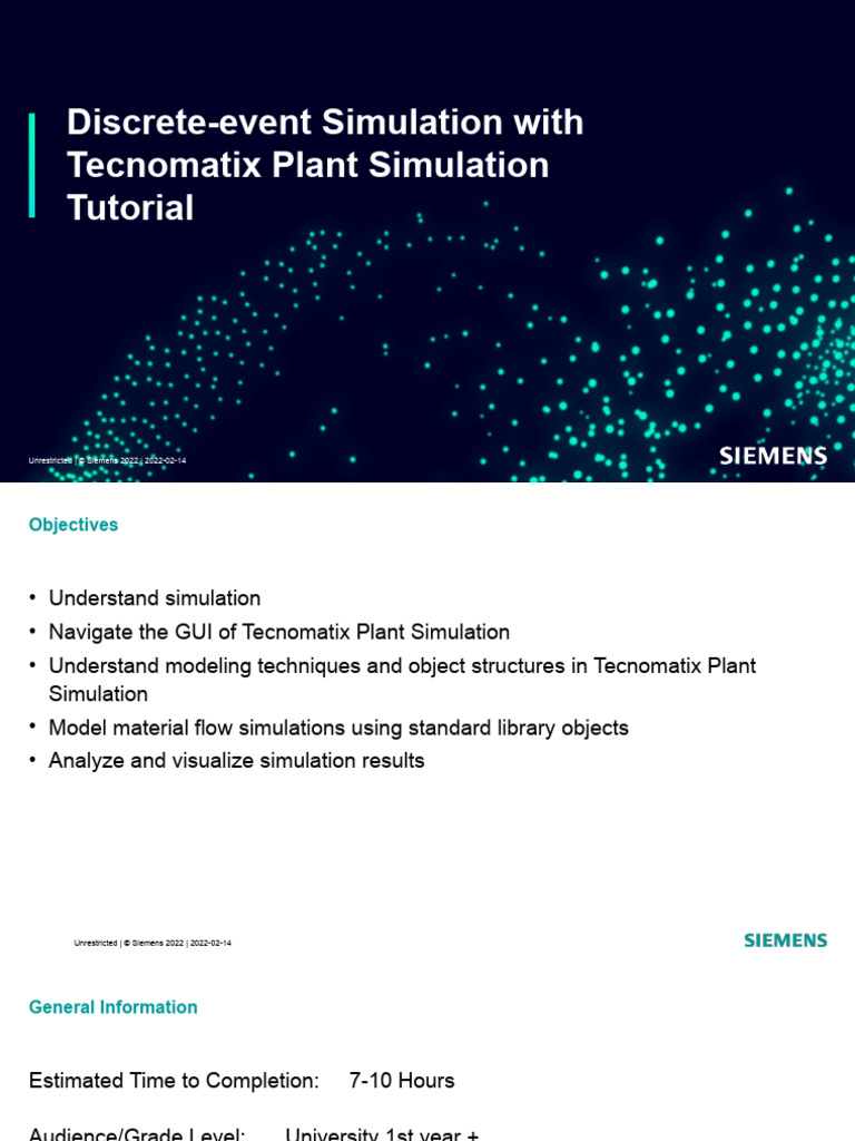 Course Information Discrete-Event Simulation With Tecnomatix Plant ...