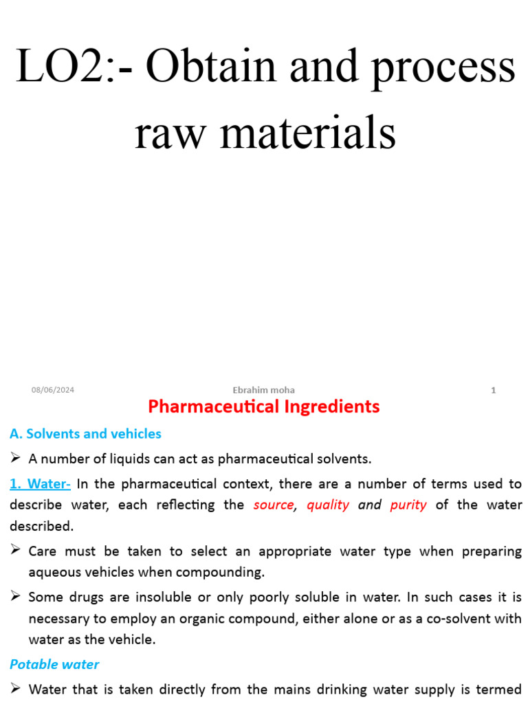2.pharmaceutical Ingredients | PDF | Purified Water | Topical Medication