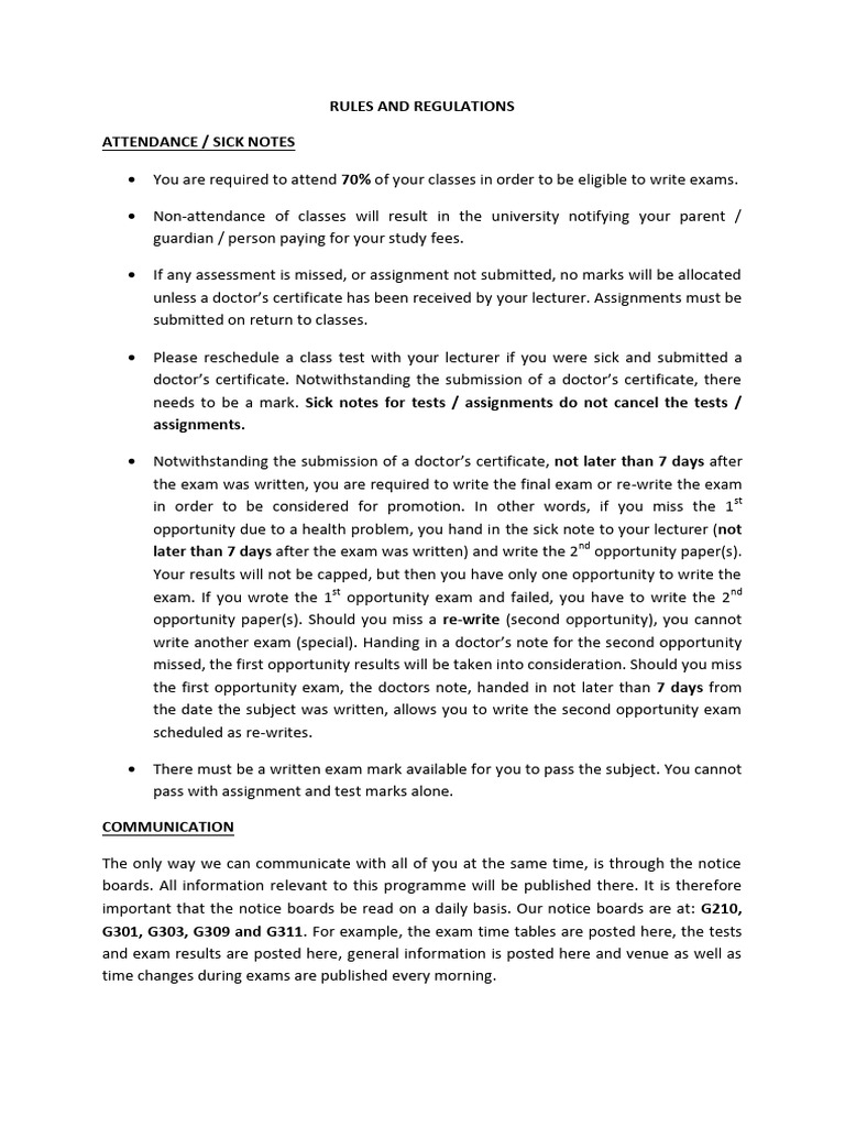 Rules and Regulations | PDF