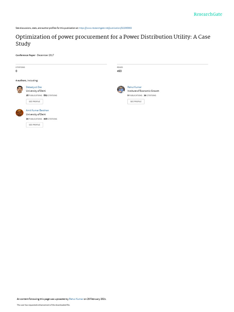 Designing A Framework of Power Procurement For A Power Distribution ...
