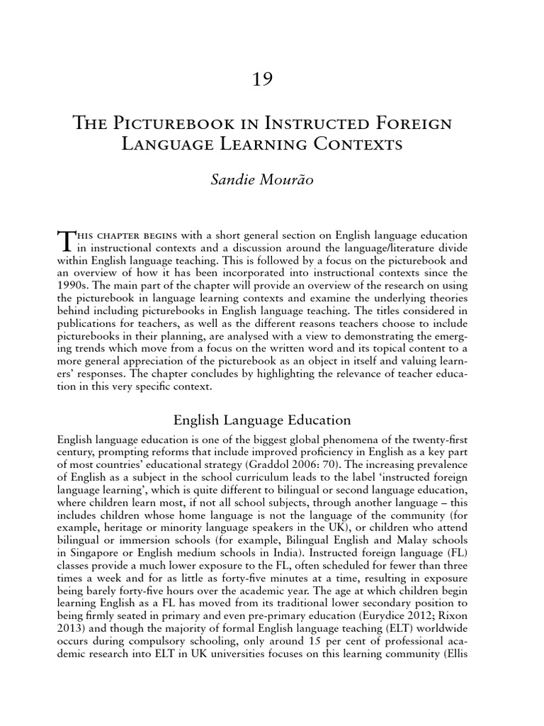 Ch19 Picturebook in Foreign LG Learning | PDF | Language Education ...