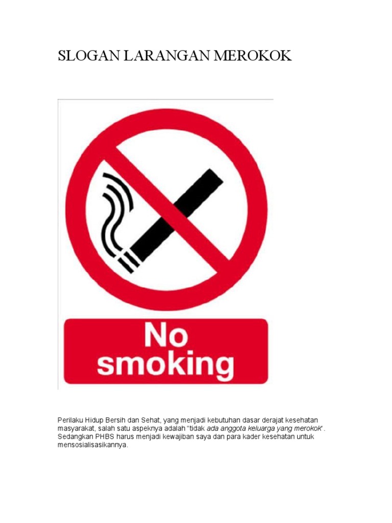 Slogan Larangan Merokok | PDF