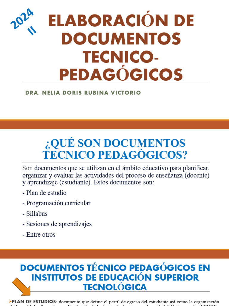 ELABORACION DE DOCUMENTOS TECNICO-PEDAGÓGICOS | PDF | Plan de estudios ...