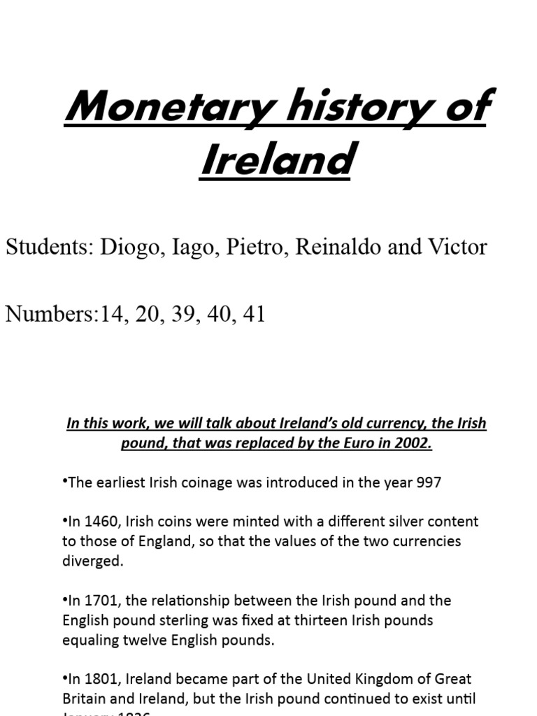 Monetary History of Ireland | PDF | Pound Sterling | Ireland