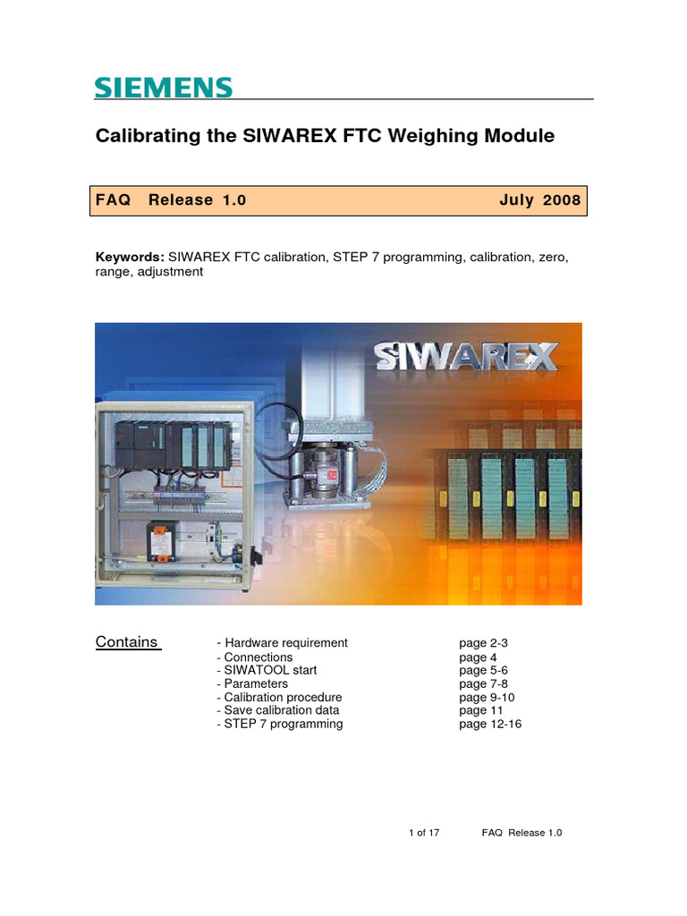 Siwarex Ftc-En V 1-0 | PDF | Weight | Calibration