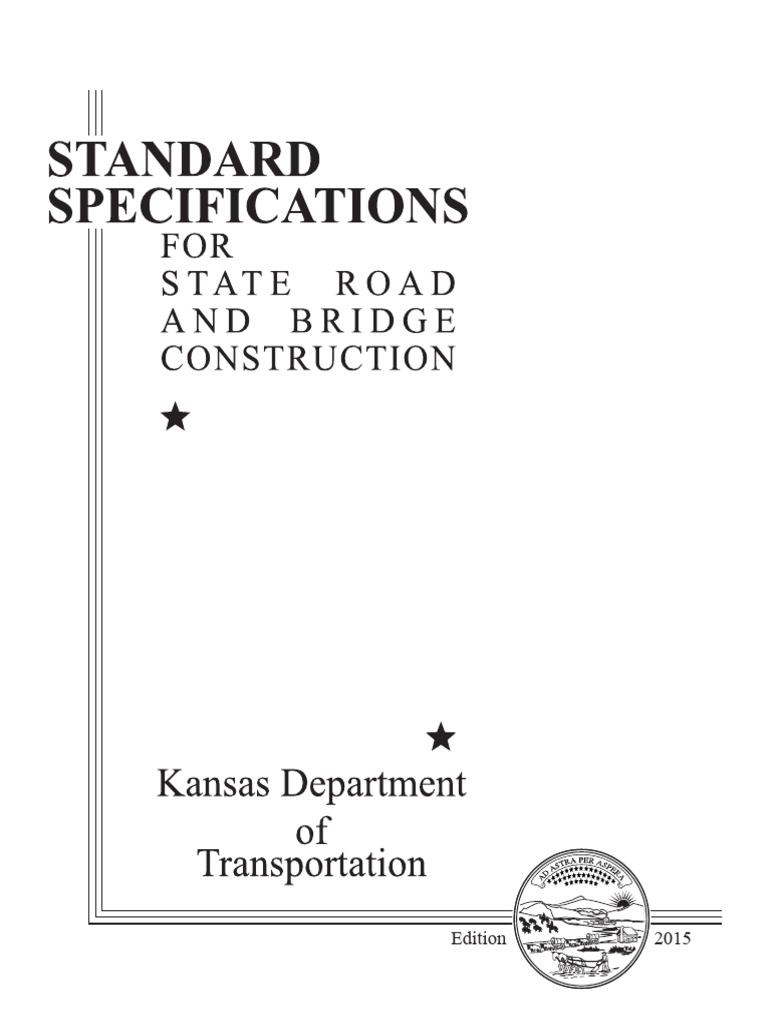 2015 KDOT Spec Book | PDF | Concrete | Road Surface