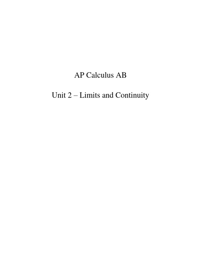 AB Unit 2 - Worksheet Packet | PDF | Continuous Function | Function (Mathematics)