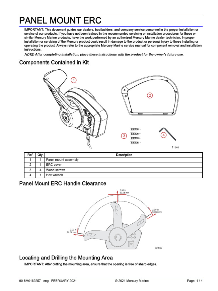 Panel Mount ERC Installation Guide | PDF | Light Emitting Diode | Screw