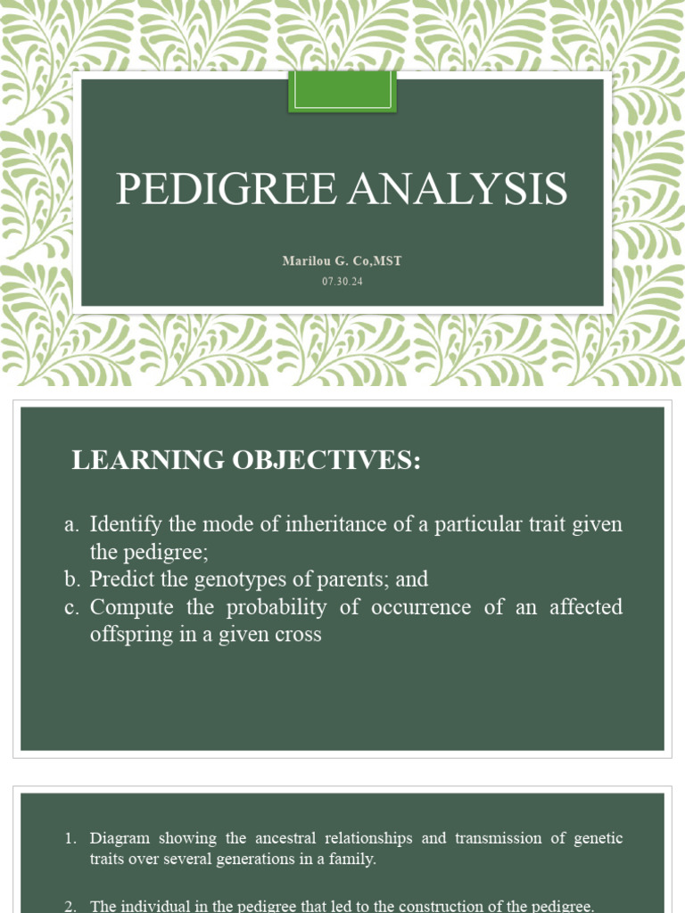 Pedigree Analysis | PDF | Genotype | Dominance (Genetics)