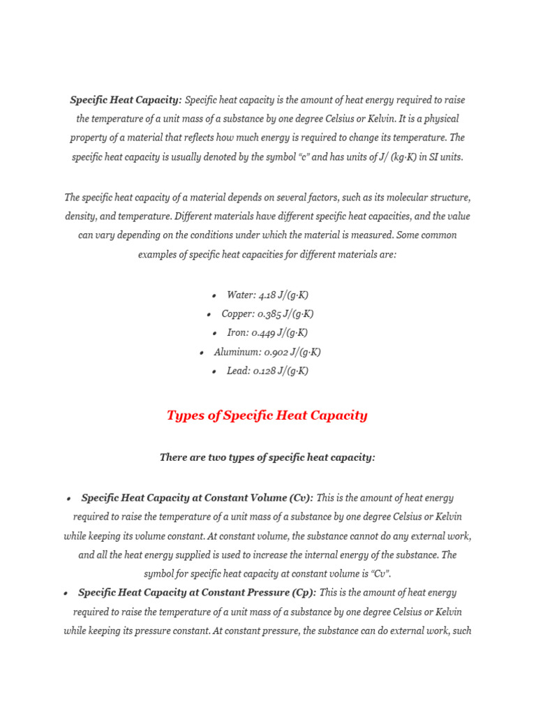 Specific Heat Capacit15 | PDF | Heat Capacity | Heat