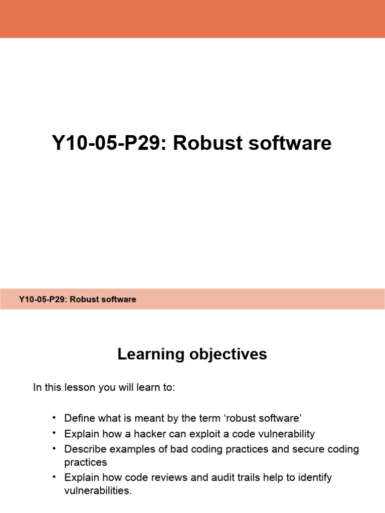 Robust Software | PDF | Vulnerability (Computing) | Software