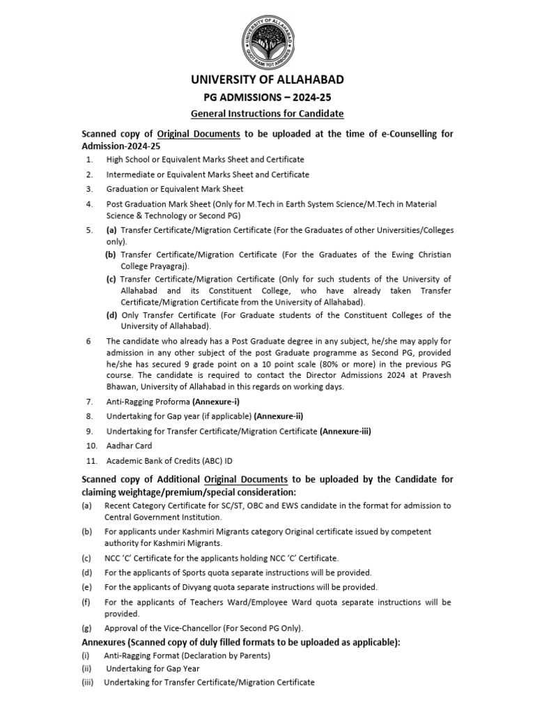 Online Counselling Guideline 2024 PG and Undertaking | PDF