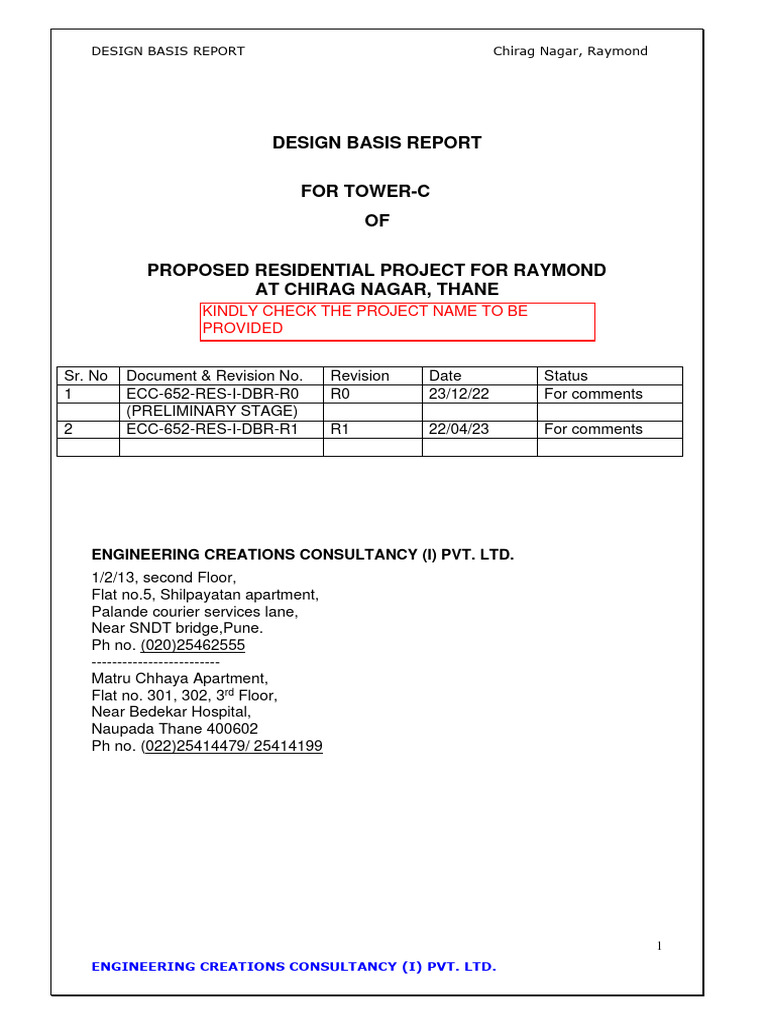 Ecc-652-Next Mile-Design Basis Report for 3-Bhk Tower 20230422_cbm ...