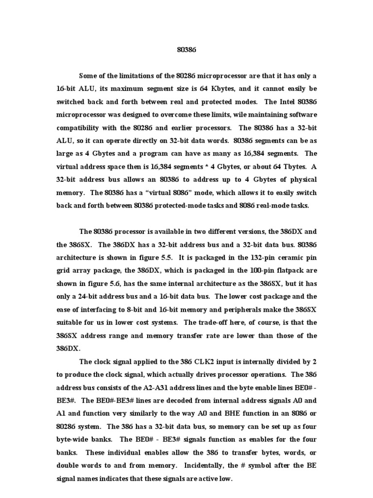 Microprocessor 80386 | PDF | Integer (Computer Science) | Instruction Set