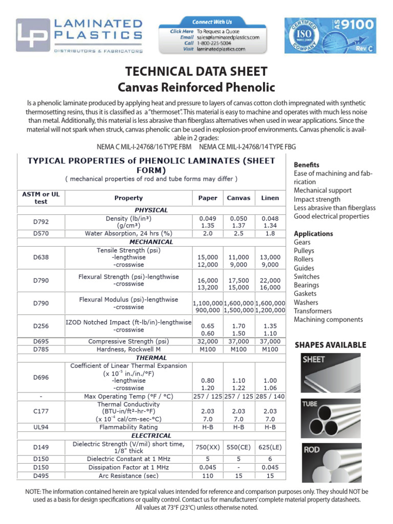 Canvasphenolic | PDF | Fiberglass | Lamination