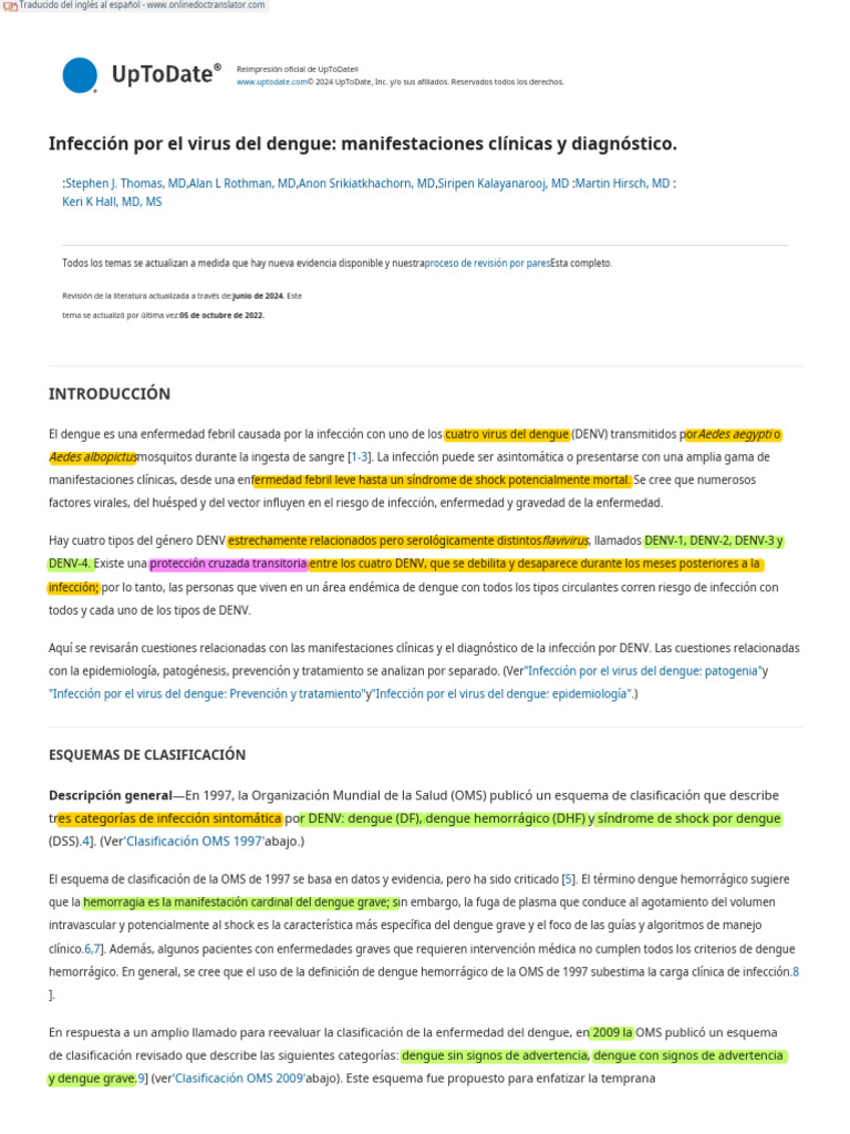 Dengue Manifestaciones Clinicas y Diagnostico 2 | PDF | Choque (circulatorio) | Virus