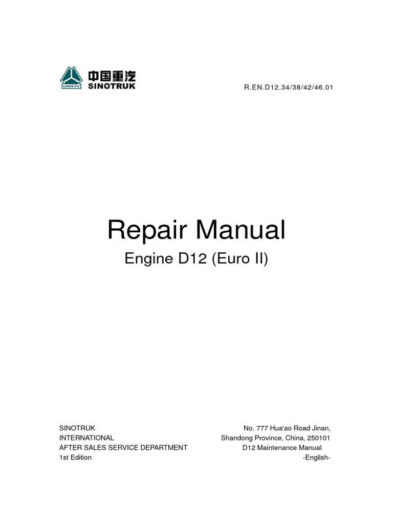 【英】The+Repair+Manual+of+D12+Euro+II+Engine +D12发动机维修手册 | PDF | Switch ...