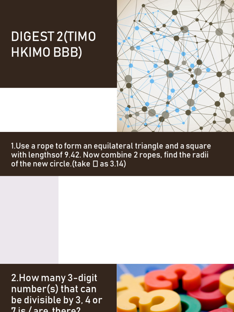 Digest-2 (TIMO HKIMO BBB) | PDF | Speed | Mathematics