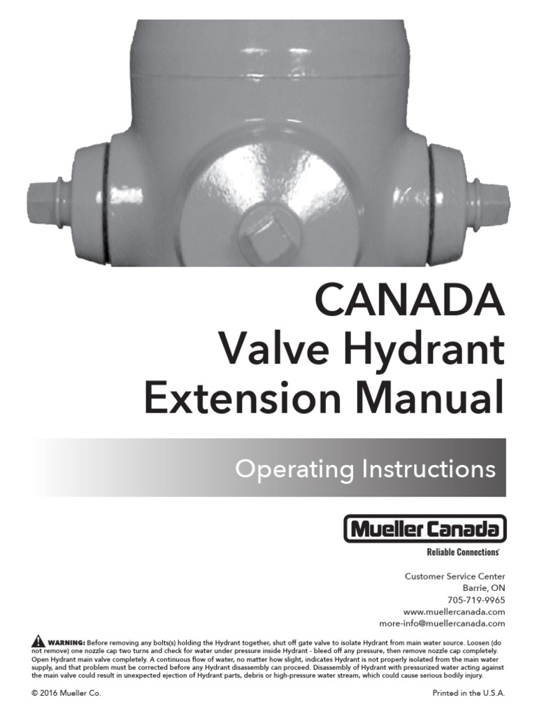 Canada Valve Hydrant Extension Manual mc140 0 | PDF | Valve | Nut ...