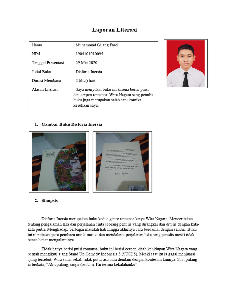 Laporan Literasi Muhammad Gilang Farel 1904101010095 | PDF