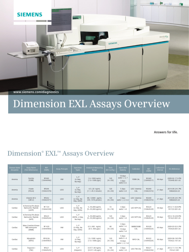 Dimension Assay and Calibrator List | PDF | Glycated Hemoglobin ...