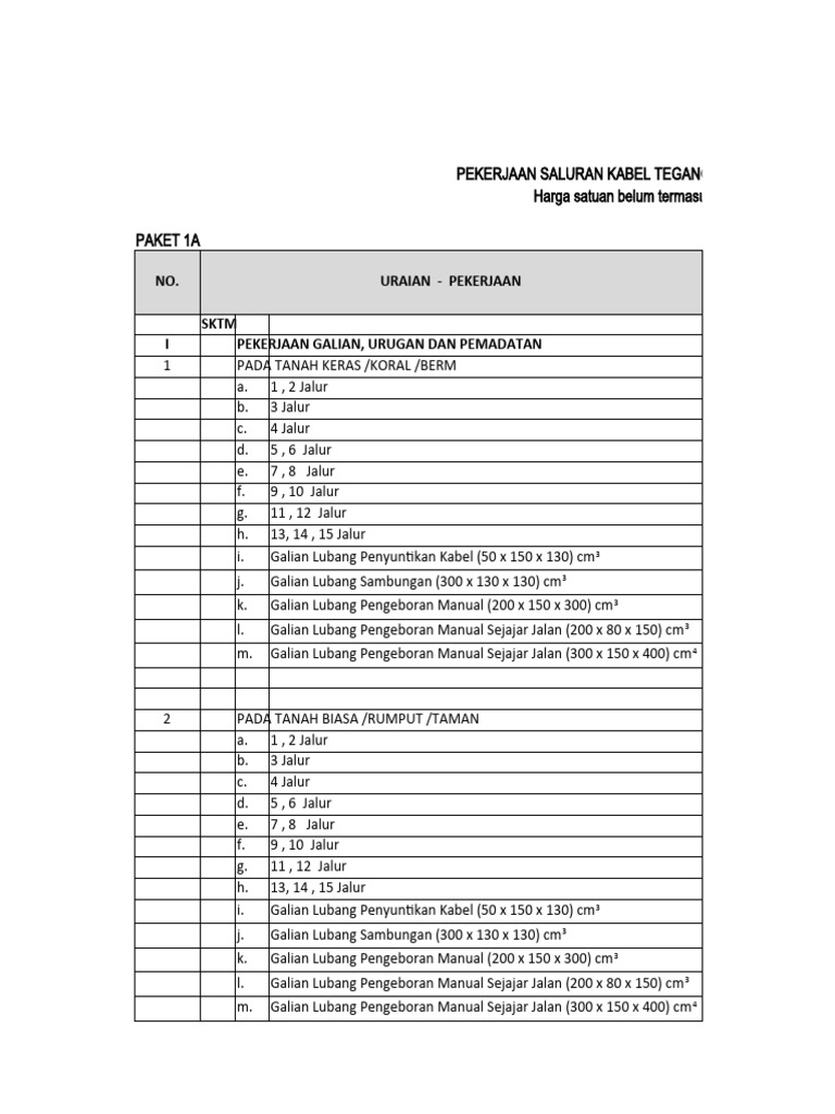 Tabel Penawaran Paket 1 | PDF | Metode & Bahan Ajar | Griya & Taman