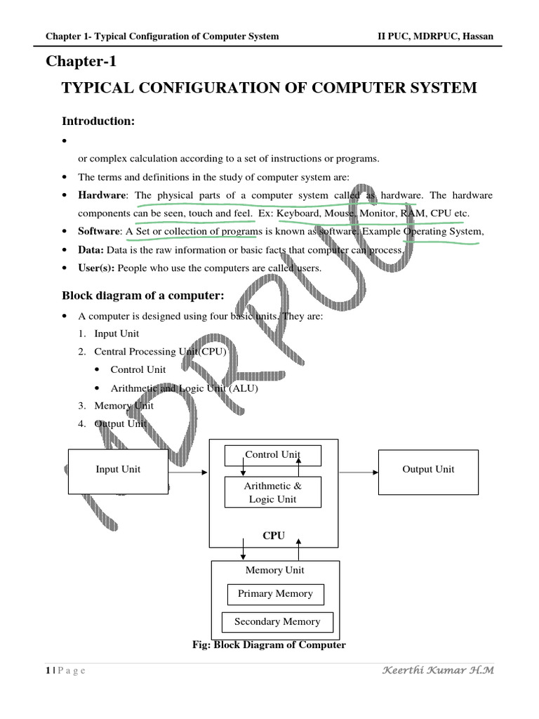 Chapter 1 Typical Configuration of Computer | PDF | Random Access ...